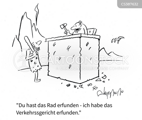 Cartoons und Karikaturen mit Erfindung Des Rads