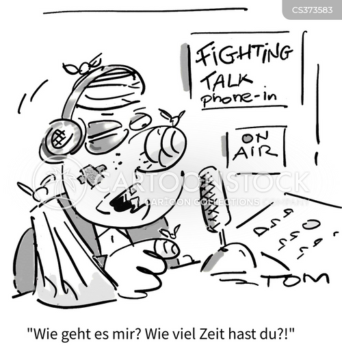 Cartoons und Karikaturen mit Radio-moderator