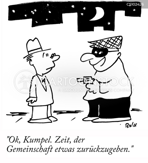 Cartoons und Karikaturen mit Ausrauben