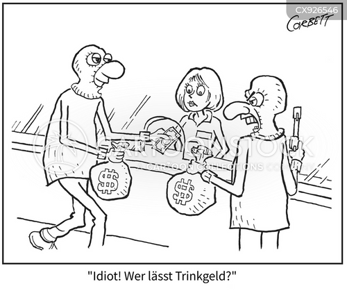 Cartoons und Karikaturen mit Idiot