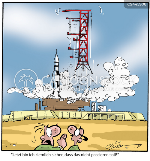 Cartoons und Karikaturen mit Apollo-raketen
