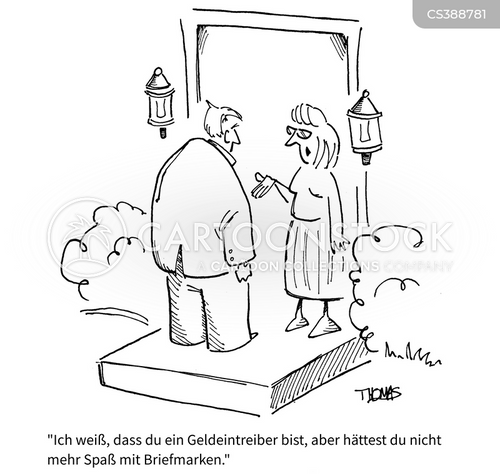 Cartoons und Karikaturen mit Geldeintreiber