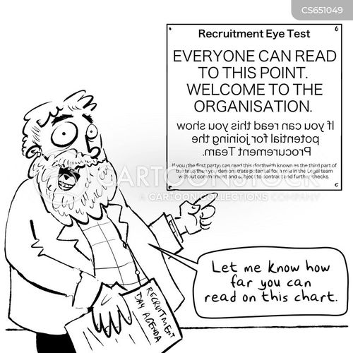 Recruitment Eye Test Cartoons and Comics - funny pictures from CartoonStock