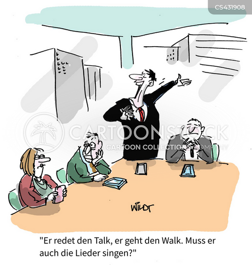 Cartoons und Karikaturen mit Power-walking
