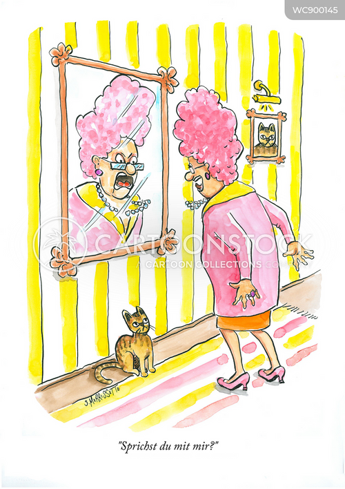 Cartoons und Karikaturen mit Spiegel