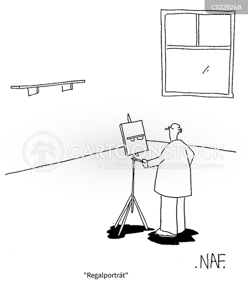 Cartoons und Karikaturen mit Regal