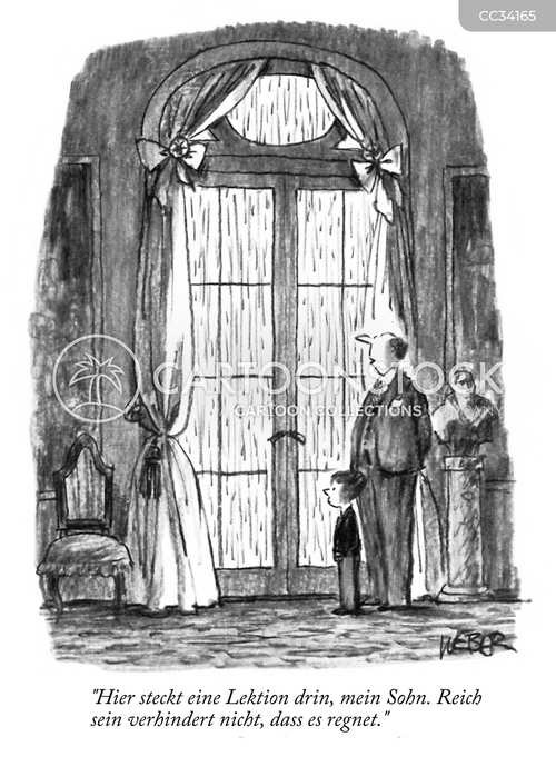 Cartoons und Karikaturen mit Regentag