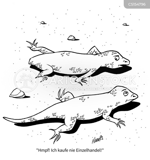 Cartoons und Karikaturen mit Detailhandel