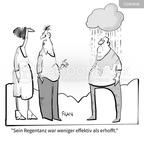 Cartoons und Karikaturen mit Regen