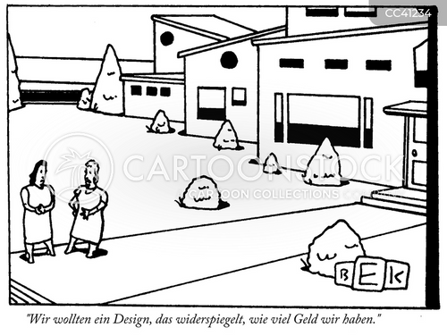 Cartoons und Karikaturen mit Architekturgeschichte