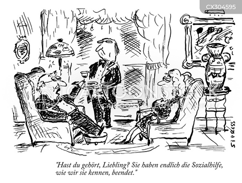 Cartoons und Karikaturen mit Armut Unterschied