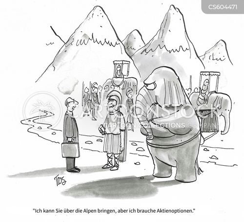 Cartoons und Karikaturen mit Alpen