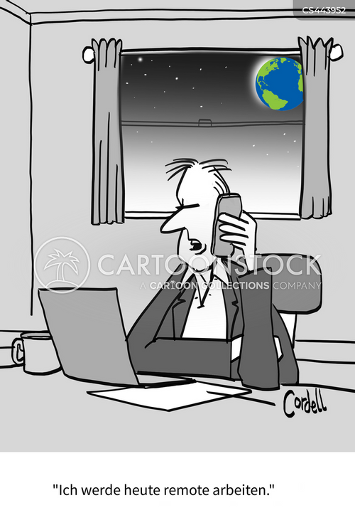 Cartoons und Karikaturen mit Home-office
