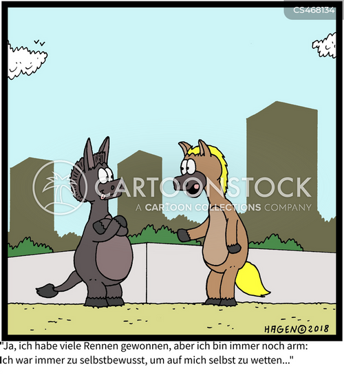 Cartoons und Karikaturen mit Pferderennen