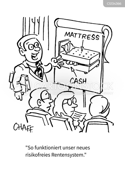 Cartoons und Karikaturen mit Rente