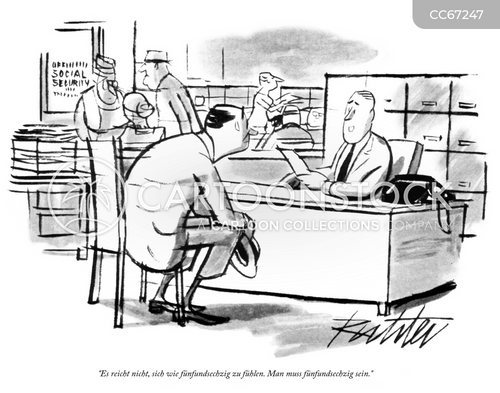 Cartoons und Karikaturen mit Altersrente