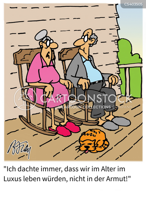 Cartoons und Karikaturen mit Senioren-lifestyle