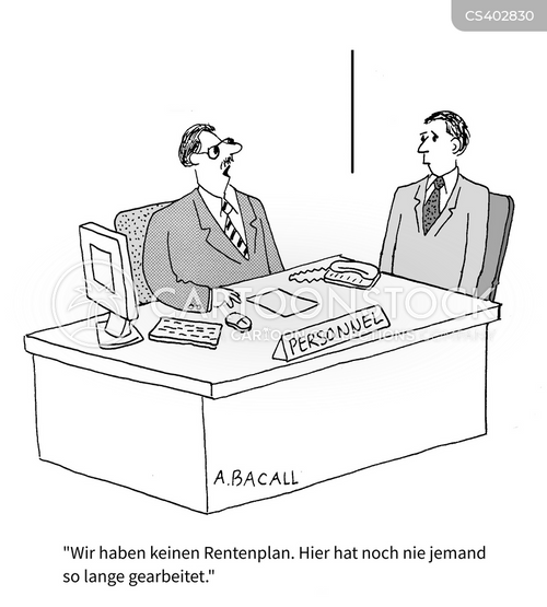 Cartoons und Karikaturen mit Rente