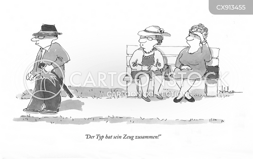 Cartoons und Karikaturen mit Wohlbefinden Im Alter