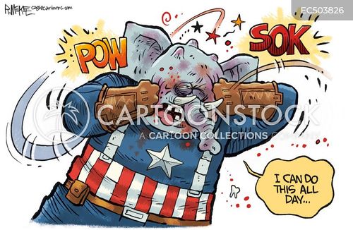 Messy Gop Fight Cartoons and Comics - funny pictures from CartoonStock
