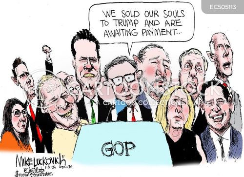 Gop Sold Its Soul Cartoons and Comics - funny pictures from CartoonStock
