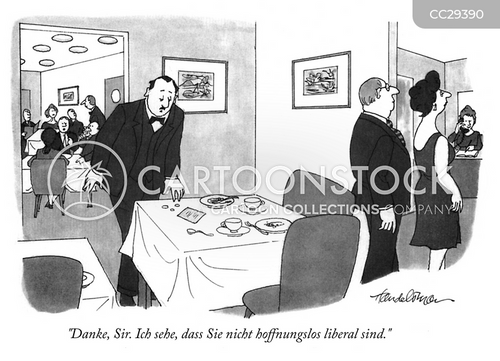 Cartoons und Karikaturen mit Trinkgeld Geben