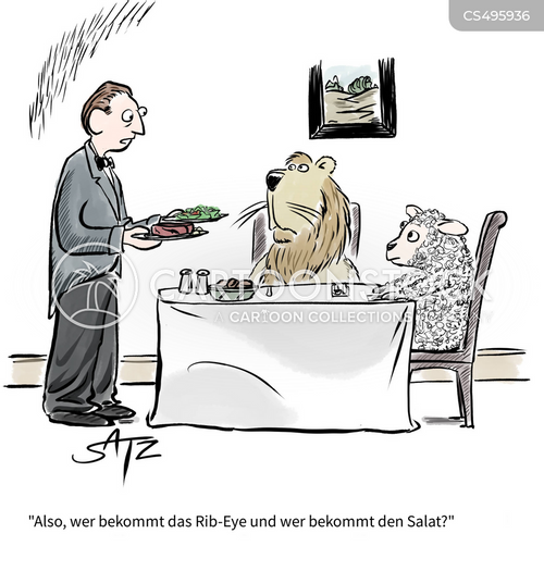 Cartoons und Karikaturen mit Rib-eye
