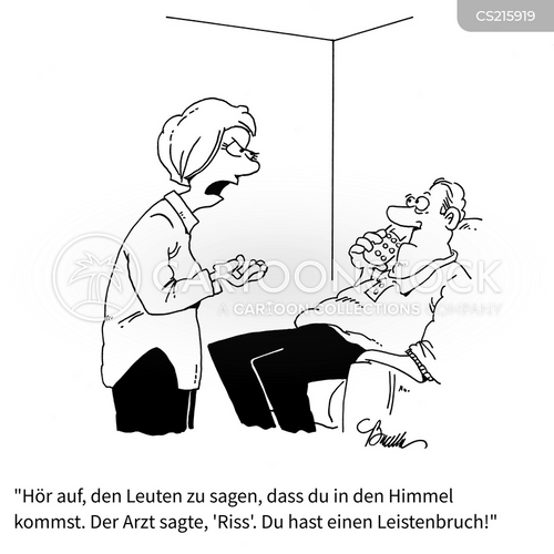 Cartoons und Karikaturen mit Leistenbruchproblem