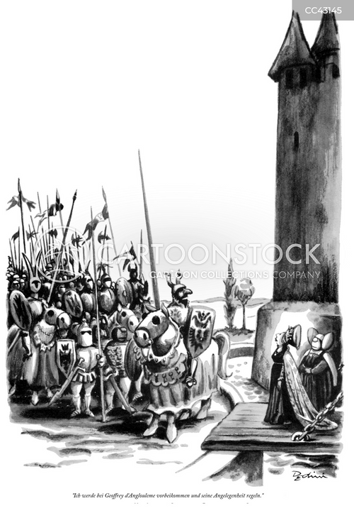 Cartoons und Karikaturen mit Ritterschlag