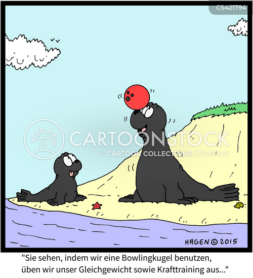 Cartoons und Karikaturen mit Balance-training