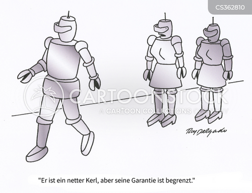 Cartoons und Karikaturen mit Roboter-garantie