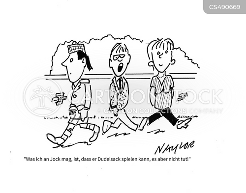 Cartoons und Karikaturen mit Dudelsack