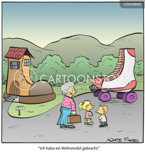 Cartoons und Karikaturen mit Wohnmobil