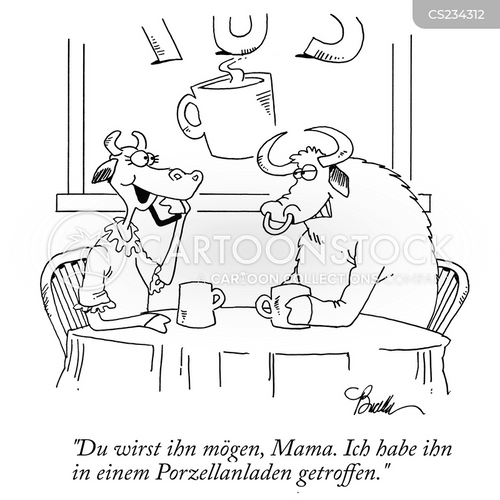Cartoons und Karikaturen mit Bullen