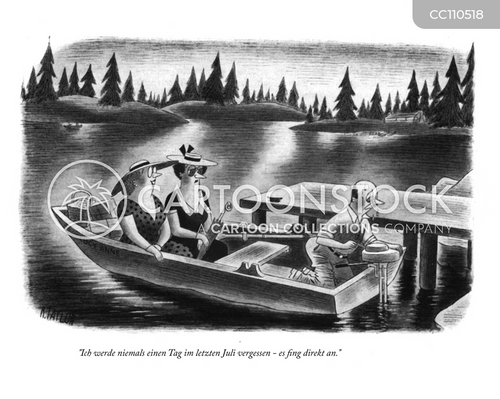 Cartoons und Karikaturen mit Ruderboot