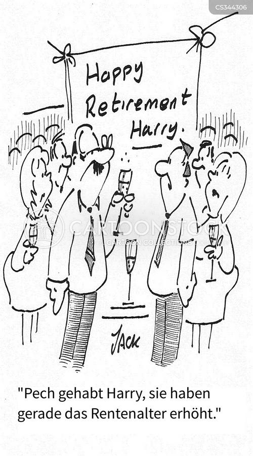 Cartoons und Karikaturen mit Rentenalter