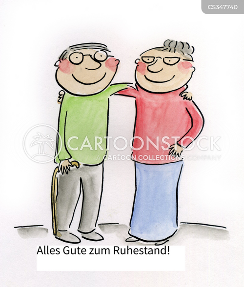 Cartoons und Karikaturen mit Rentnerpaar