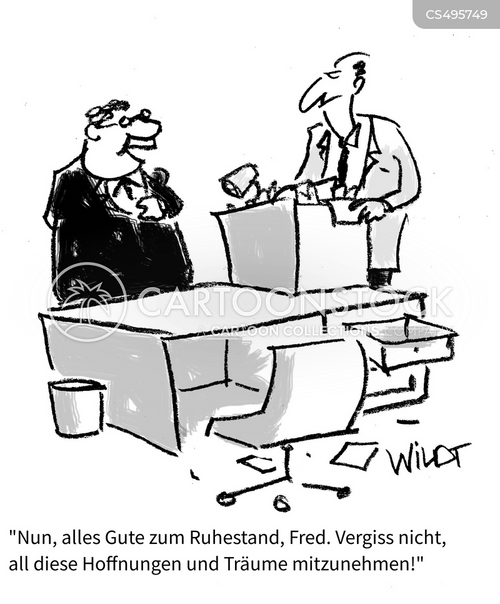 Cartoons und Karikaturen mit Ruhestandswünsche