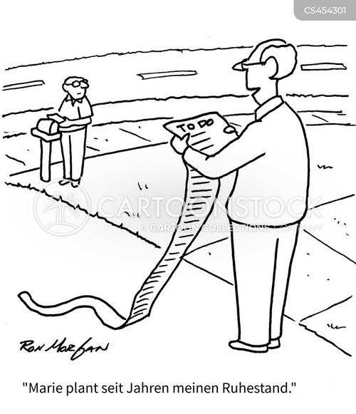 Cartoons und Karikaturen mit Ruhestand