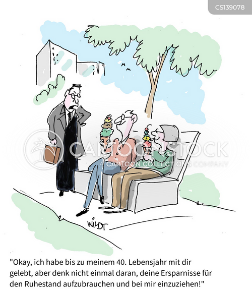 Cartoons und Karikaturen mit Ruhestand Ersparnisse