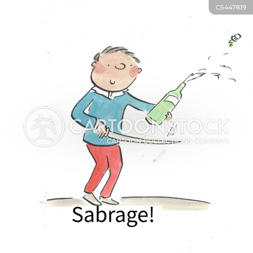 Cartoons und Karikaturen mit Sabrage