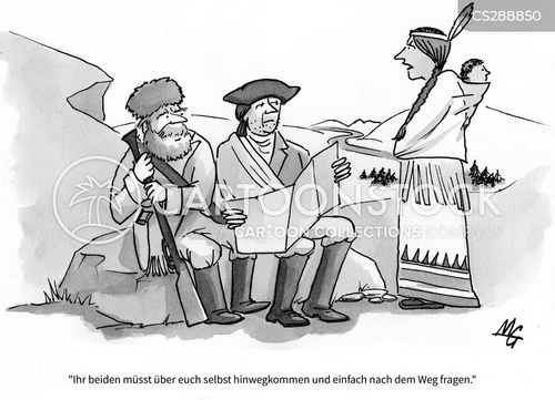 Cartoons und Karikaturen mit Amerikanische Entdecker