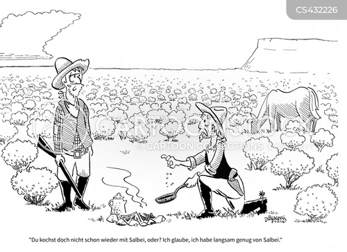 Cartoons und Karikaturen mit Cowboy-kochen