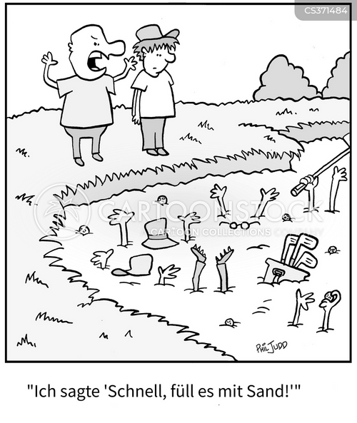 Cartoons und Karikaturen mit Sand
