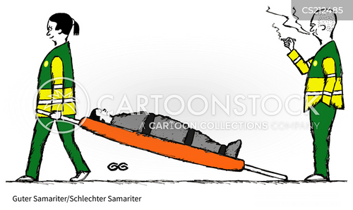 Cartoons und Karikaturen mit Schlechter Samariter
