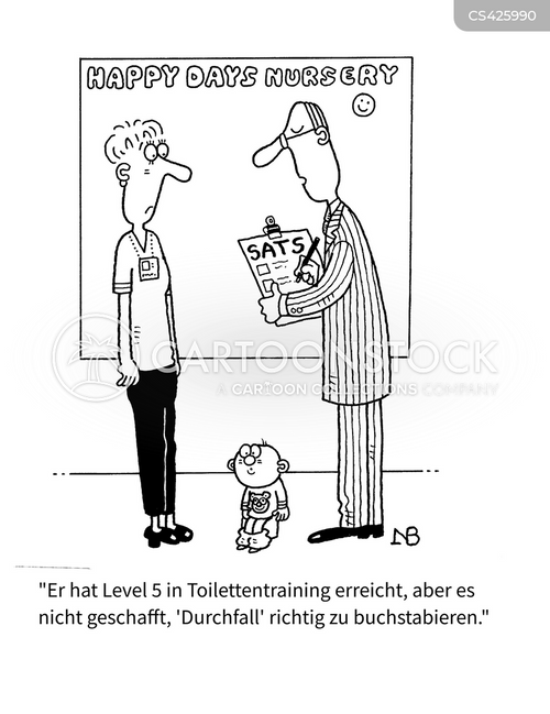 Cartoons und Karikaturen mit Durchfall