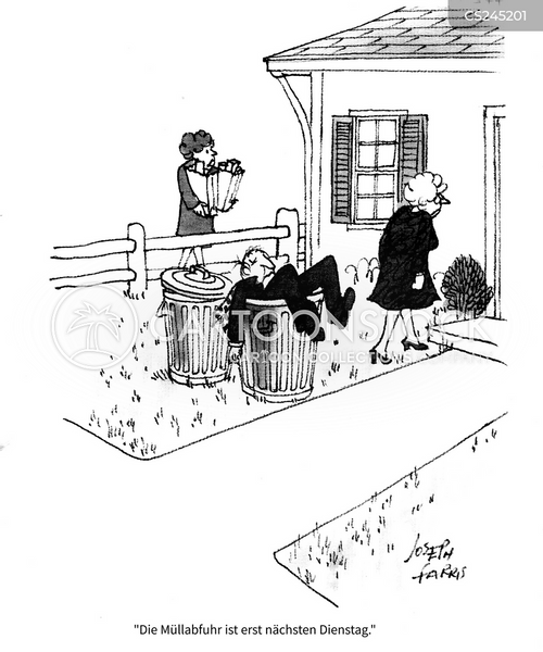 Cartoons und Karikaturen mit Abfalltag