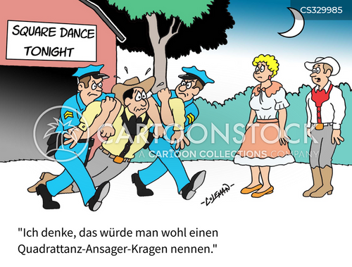 Cartoons und Karikaturen mit Quadrattanzen