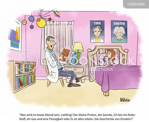 Cartoons und Karikaturen mit Proton