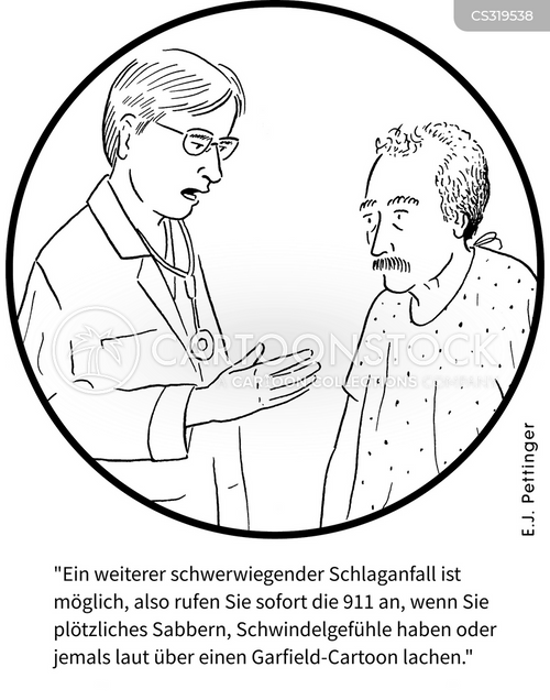 Cartoons und Karikaturen mit Schlaganfall